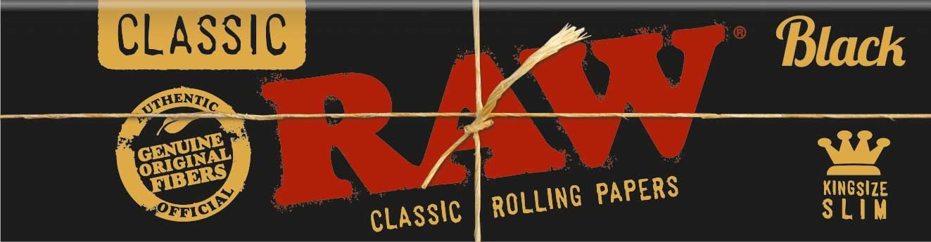 Raw Black Kingsize Slim Rolling Paper Box - Haddocks Lightershop