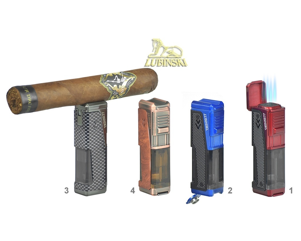 Lighter Lubinski Galaxy 4 Jet with Puncher Bronze - Haddocks Lightershop