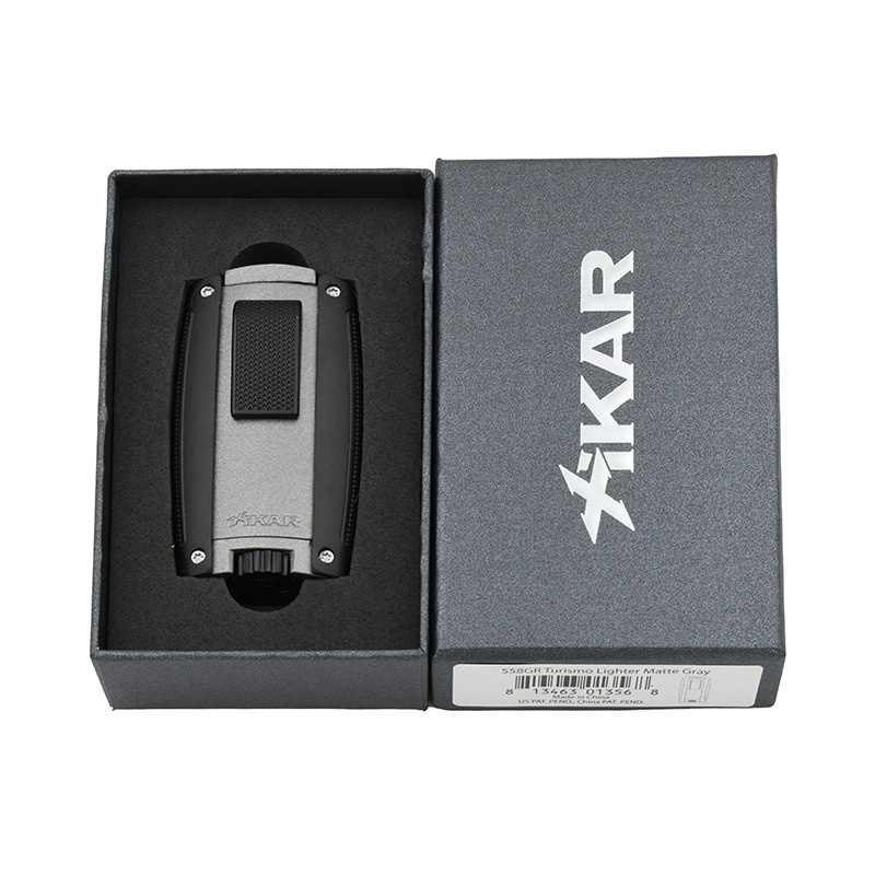 Lighter Xikar Turismo Double Jet Matte Grey - Haddocks Lightershop