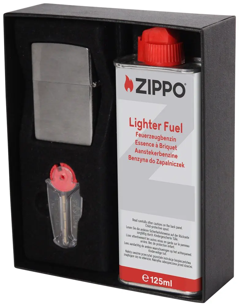 Gift Box Zippo Brushed Chrome - Haddocks Lightershop