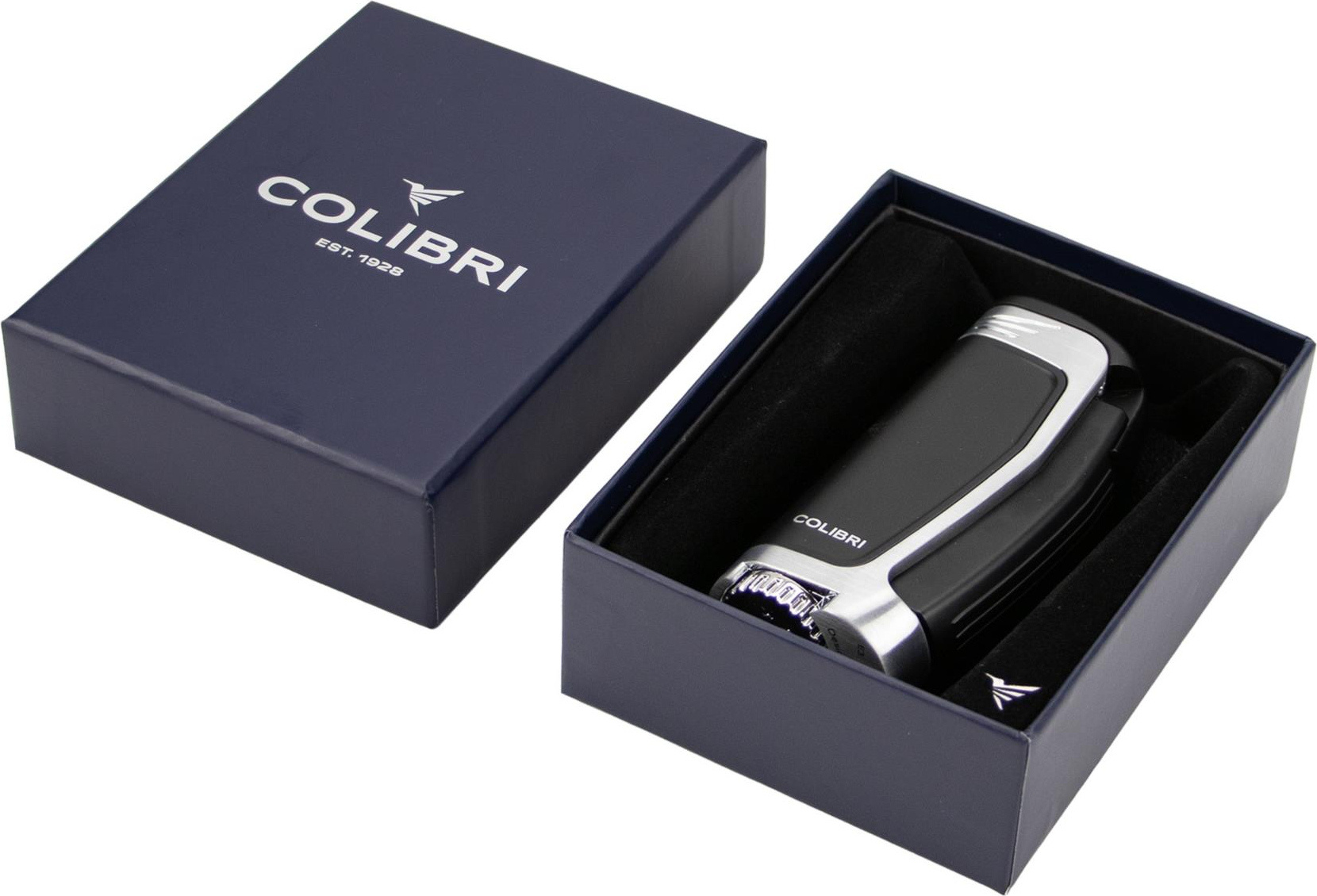 Aansteker Colibri E3 Triple Jet Black and Chrome - Haddocks Lightershop