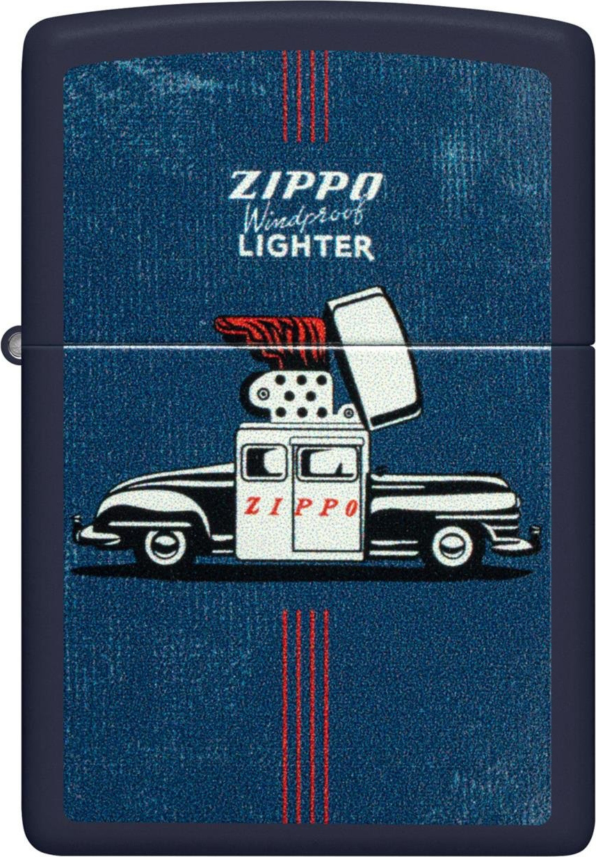 Aansteker Zippo Navy Blue Matte Zippo Car - Haddocks Lightershop