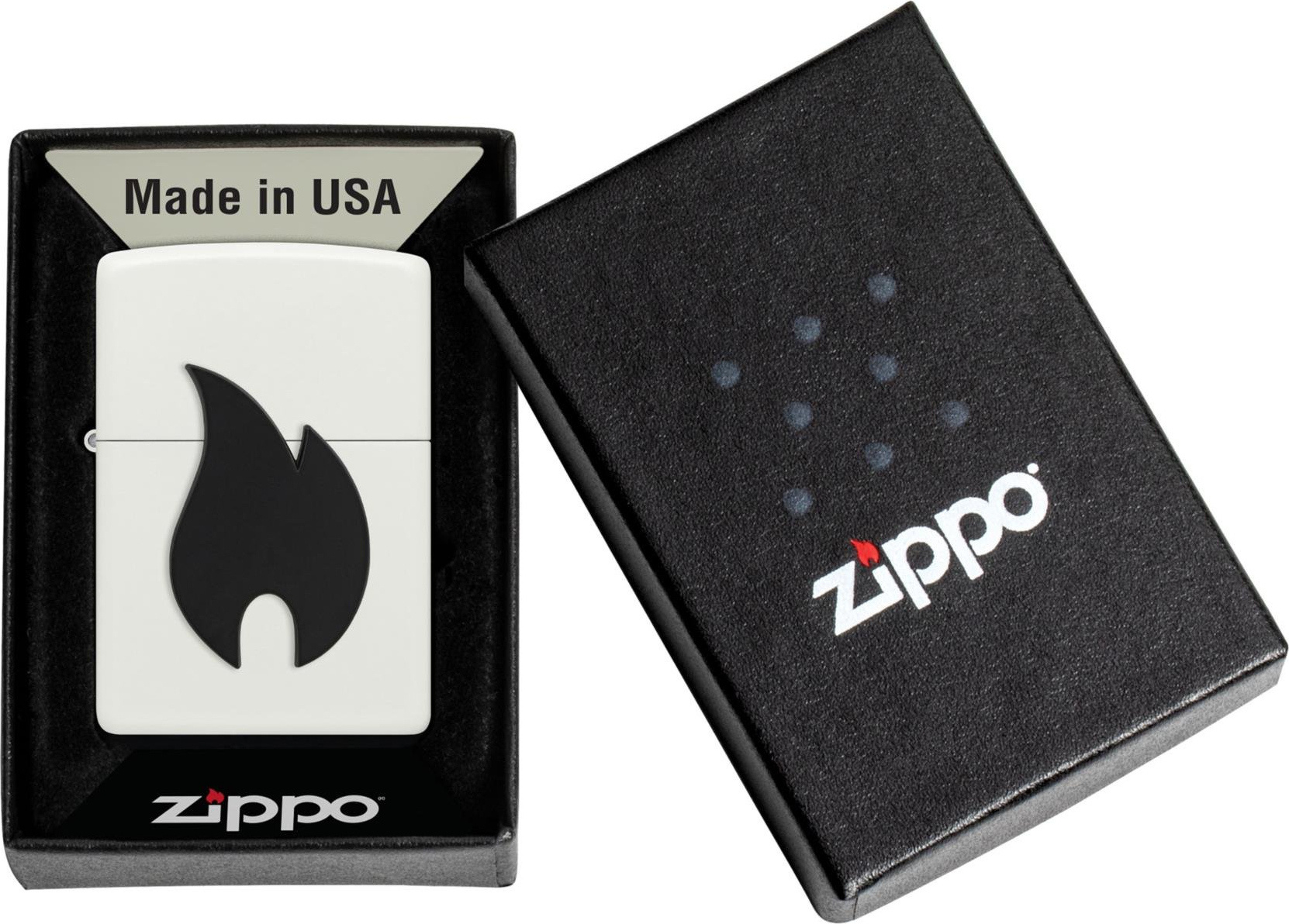 Lighter Zippo Big Black Flame Emblem - Haddocks Lightershop
