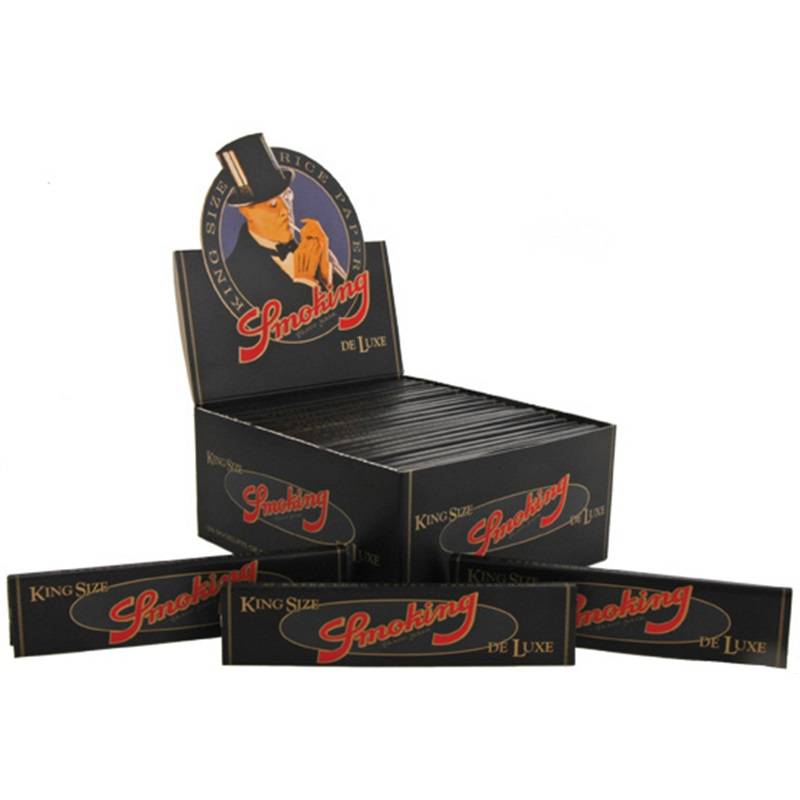 Smoking Kingsize Deluxe Black Rolling Paper Box - Haddocks Lightershop