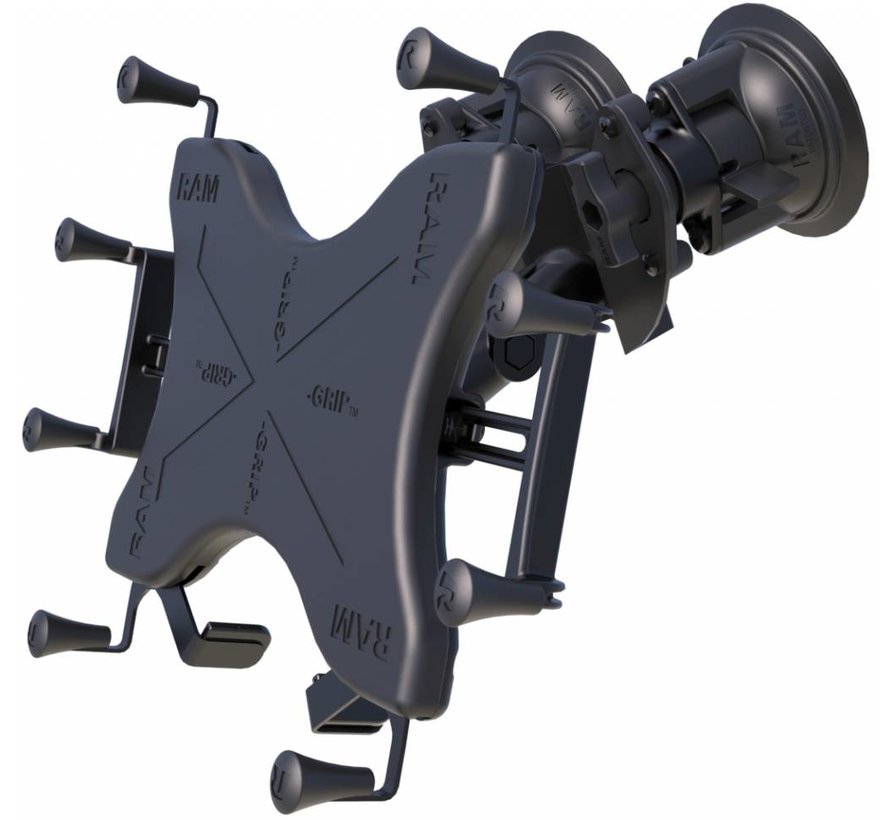 X-Grip 12 inch Tablet Houder Dual Articulating zuignap - Emounting.nl