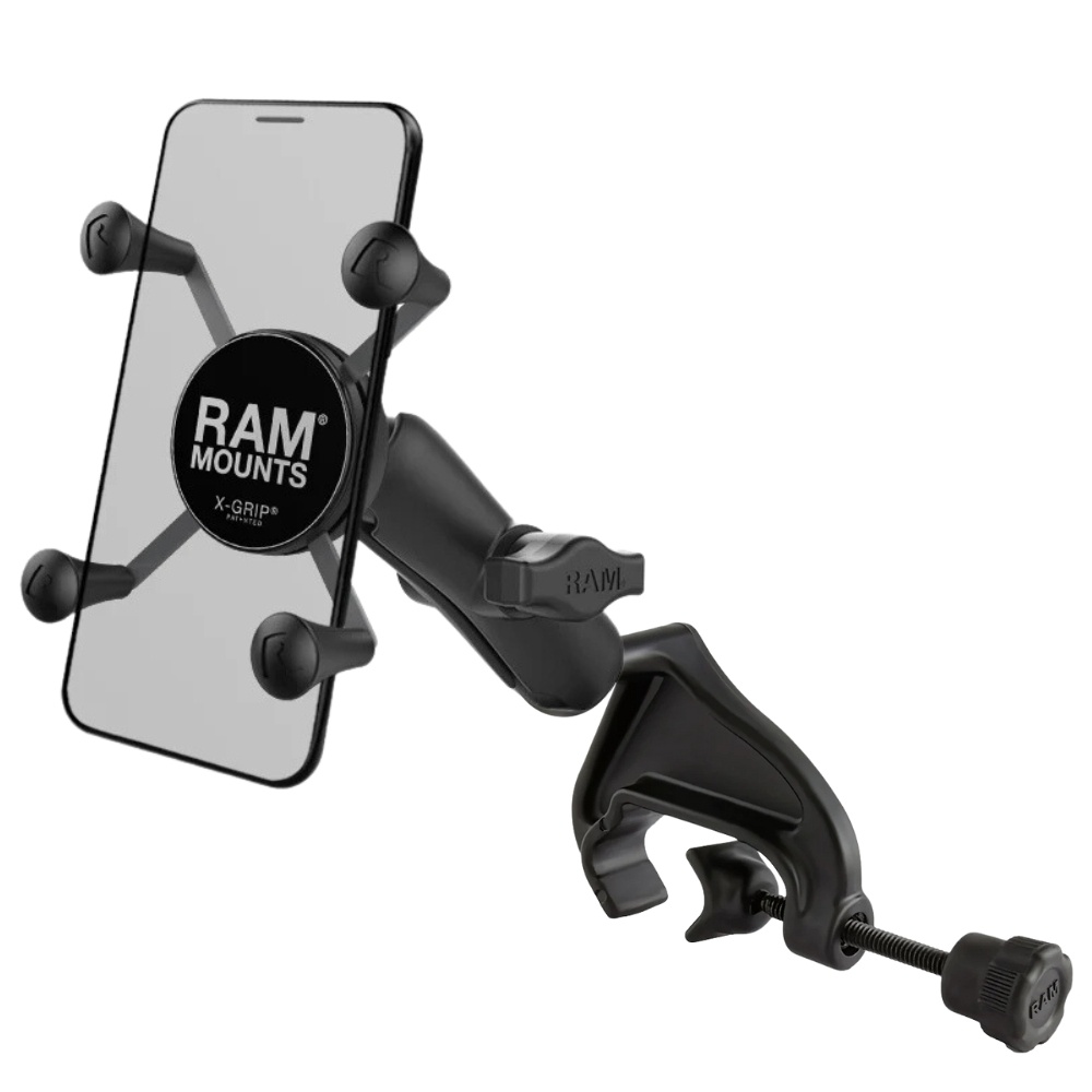 RAM Mount Yoke Clamp met X-Grip telefoonhouder | Vliegtuig - Emounting.nl