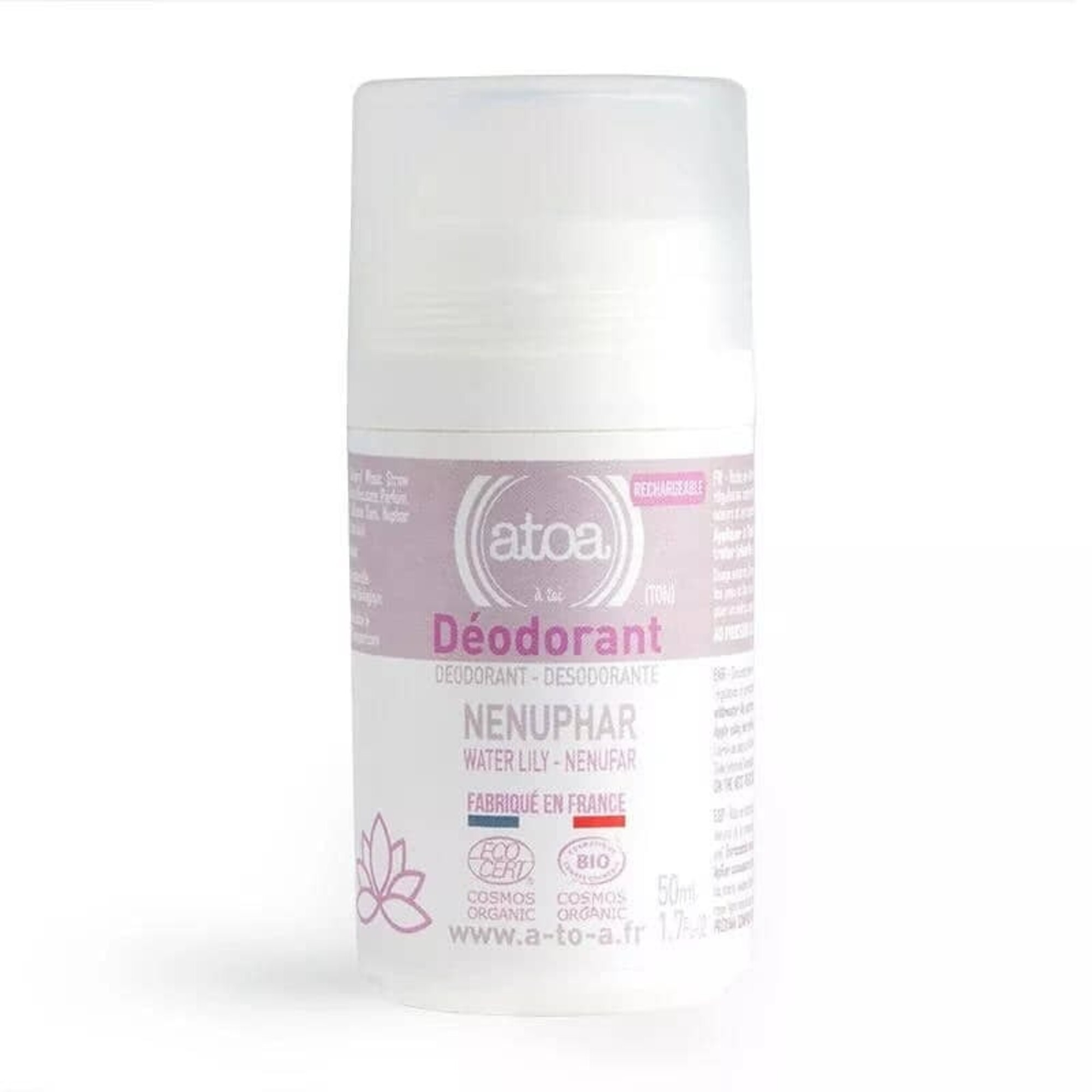 Natural refillable roll-on deodorant - water lily - The Green Beauty Shop