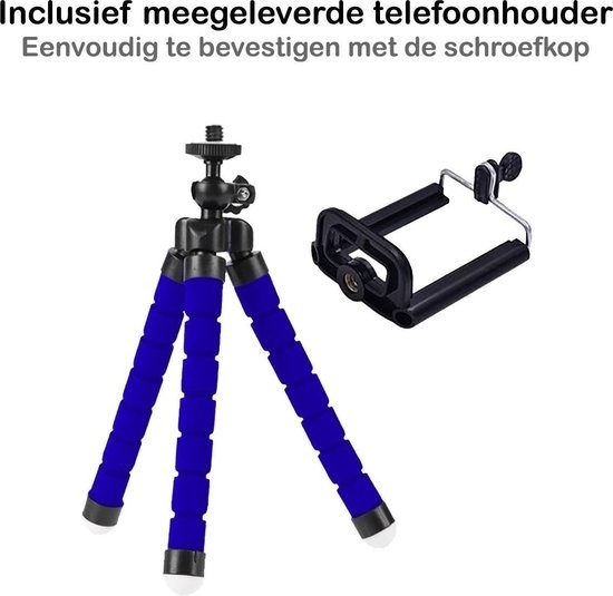 Tripod Smartphone Mini Statief Fotocamera Flexibel Universeel - Blauw