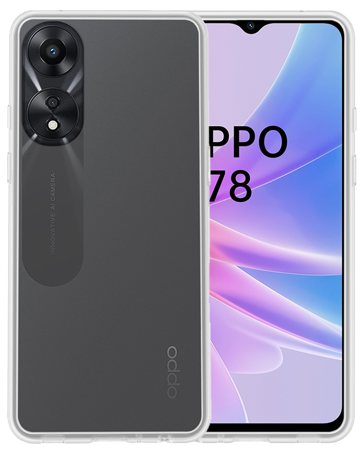 Oppo A78 5G Hoesje Siliconen Hoes Case Cover - Transparant