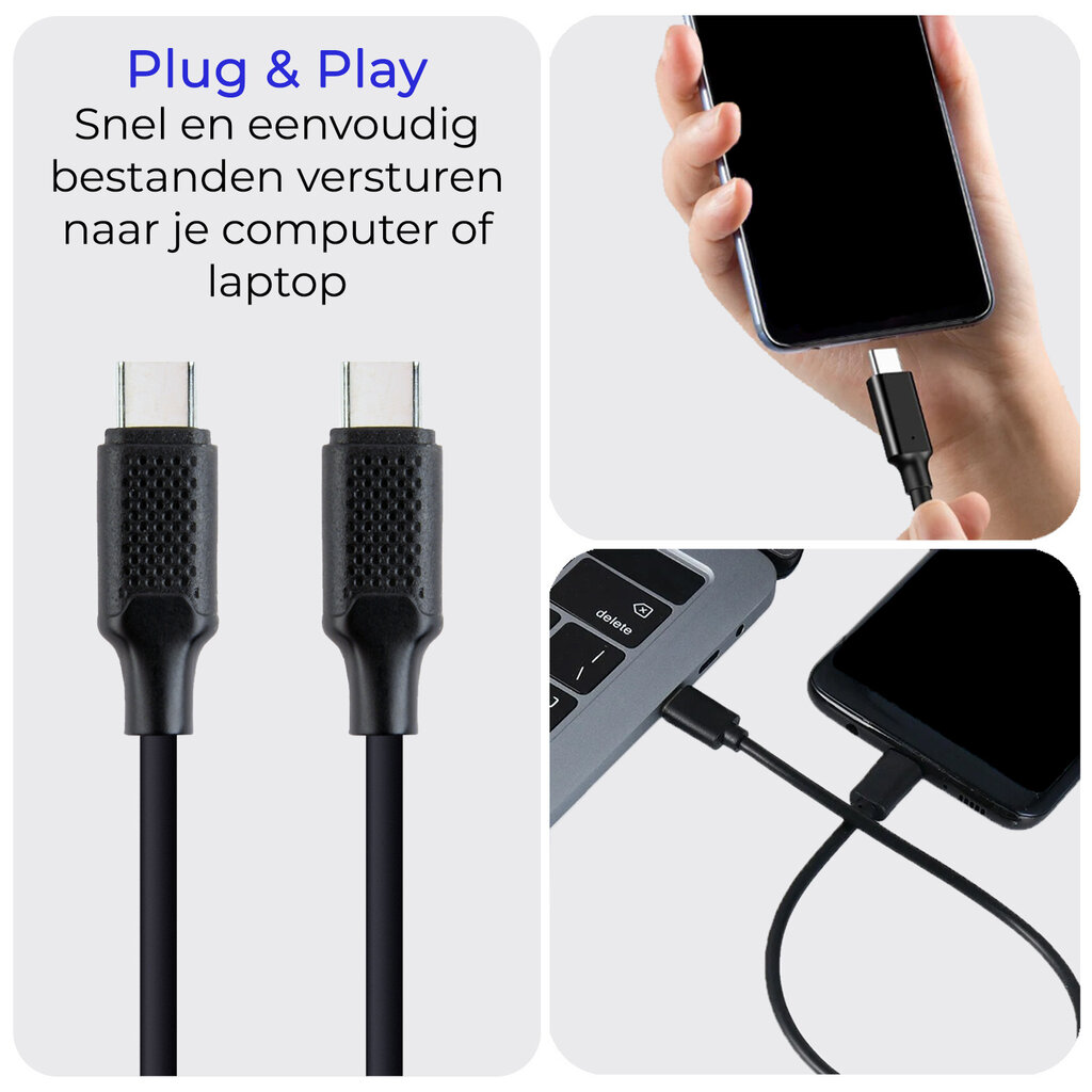 Betaalbare Hoesjes USB-C Kabels Oplaadkabel (100W) Datakabel USB C ...