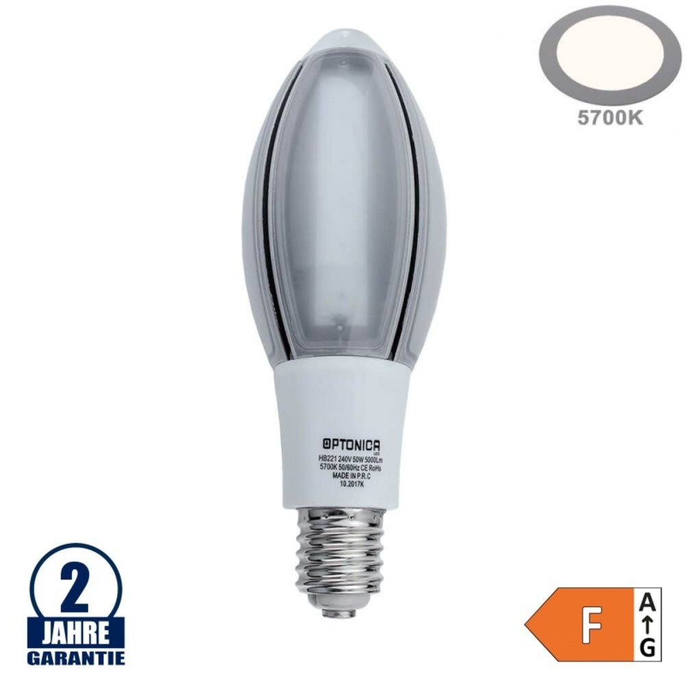 50W LED E40 Kolbenlampe Kunststoff Kaltweiß - LEDFactory