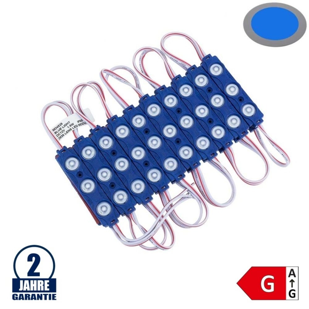 LED 12V SMD 3 2835 Modul 1,5W IP65 Blau SET 20Stk - LEDFactory