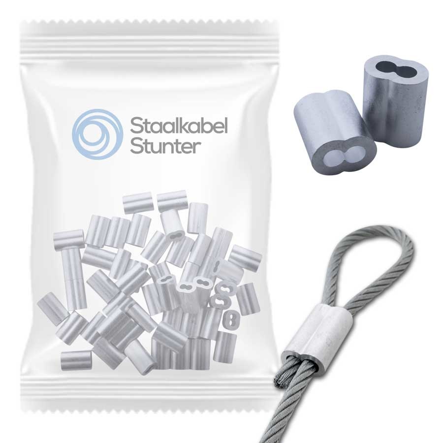 Wire Rope Clips 3Mm 8-Form 50 Pieces For Sale - Wire rope stunter