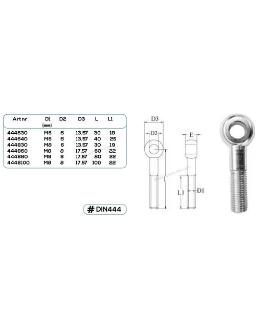 Eyescrew Din 444 For Sale - Wire rope stunter