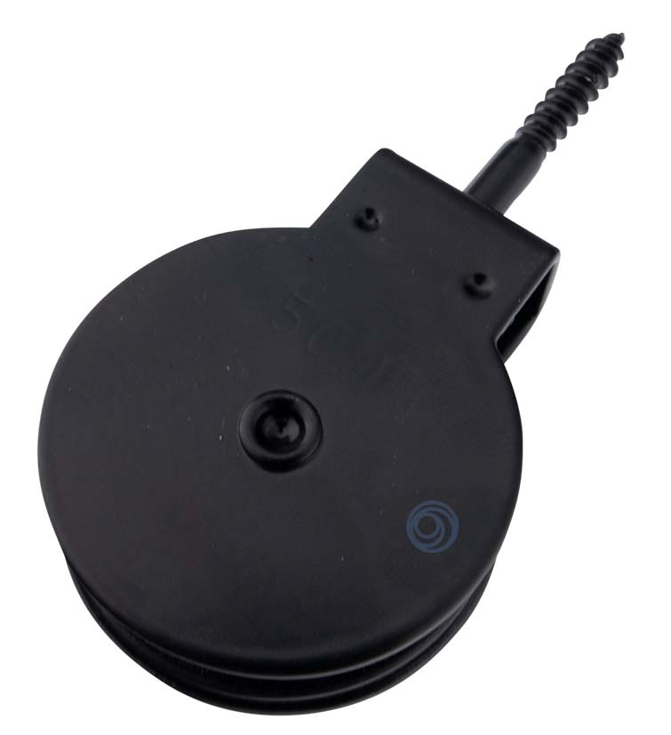 Screw pulley with polyamide wheel black - Wire rope stunter