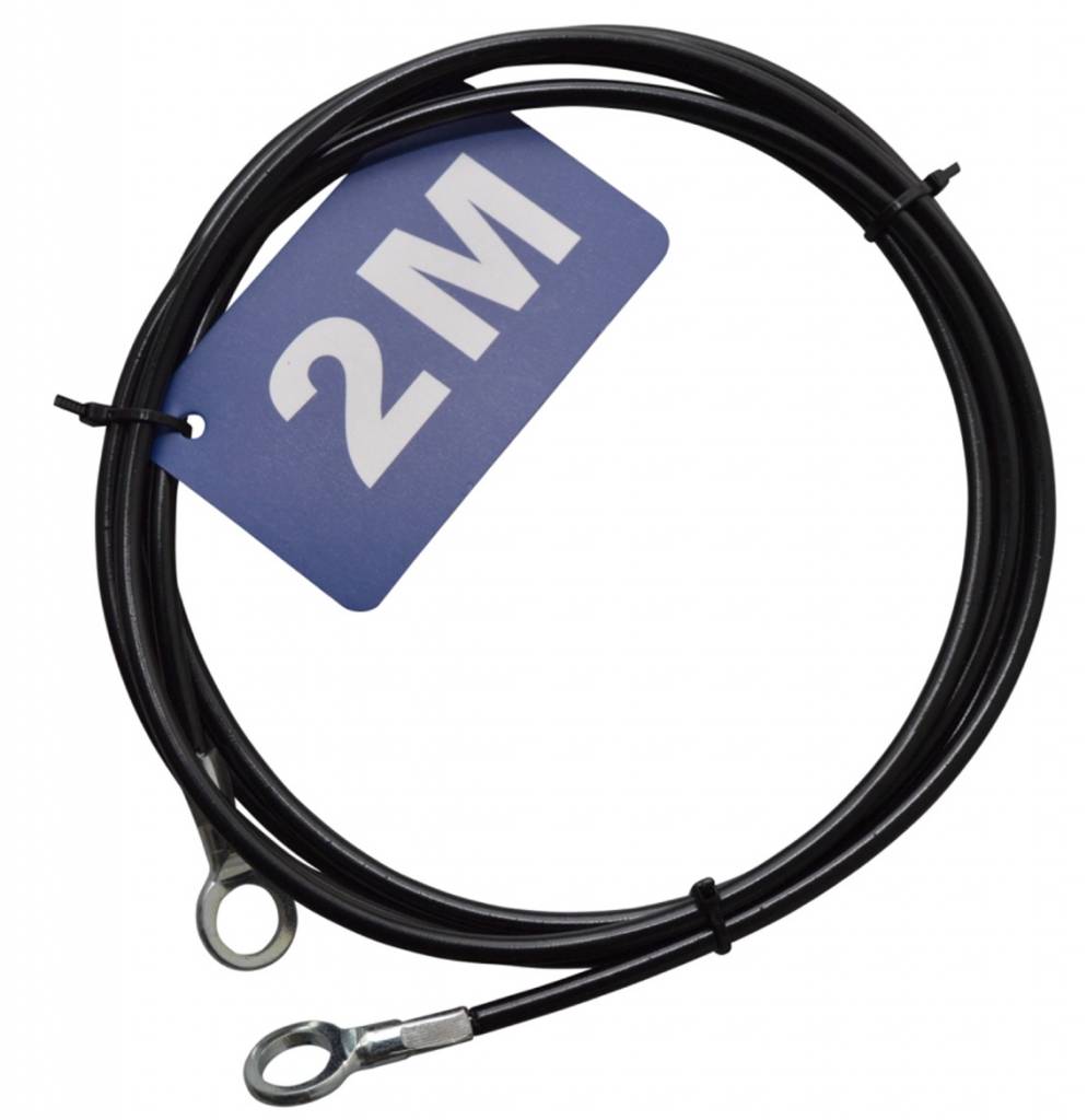 Safetycable 2 M With Loops Black For Sale - Wire rope stunter