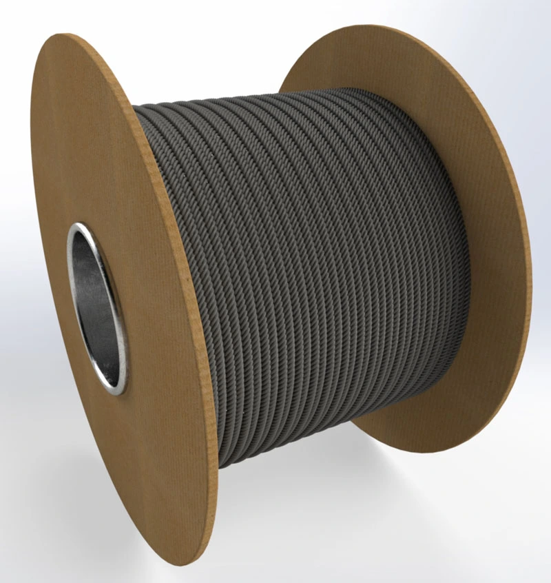 Black Steel Cable 4mm 100 meters on reel - Wire rope stunter