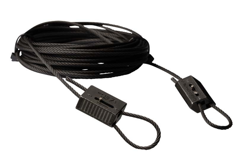 Zip Clip Black Steel Cable 3mmx10m with 2 Cable Grippers - Wire rope ...