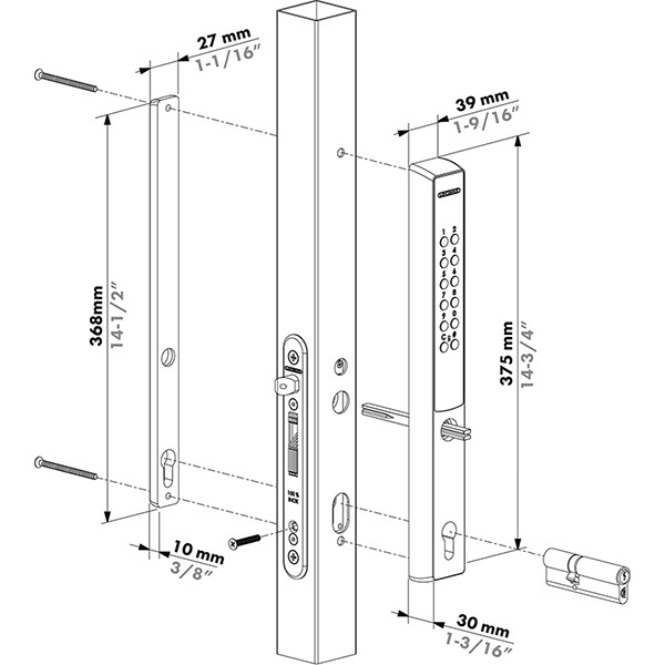 Batterijgevoed codeslot voor insteeksloten - VERA - Hekwerk Direct