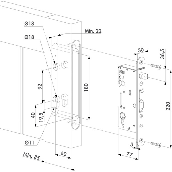 RVS Insteekslot voor houten poorten - Hekwerk Direct