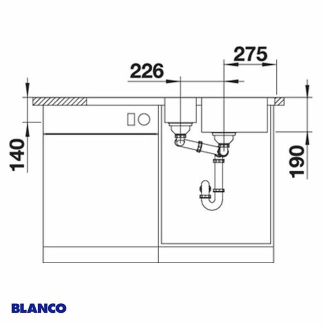 Spoelbak keuken Blanco Dinas 6S | RVS Opbouw - IkShop