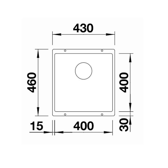 Zwarte Spoelbak Blanco SUBLINE 400U-525990 | Black line | Onderbouw ...