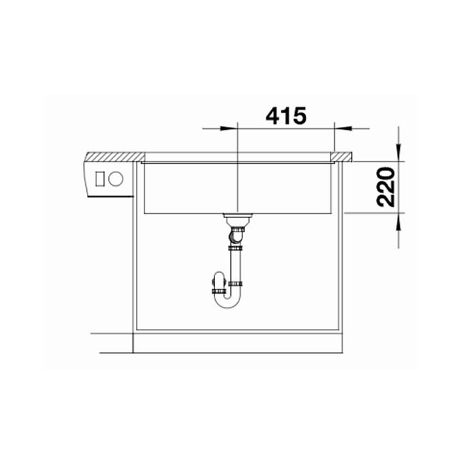 Zwarte Spoelbak Blanco SUBLINE 800U-526005 | Black line | Onderbouw ...