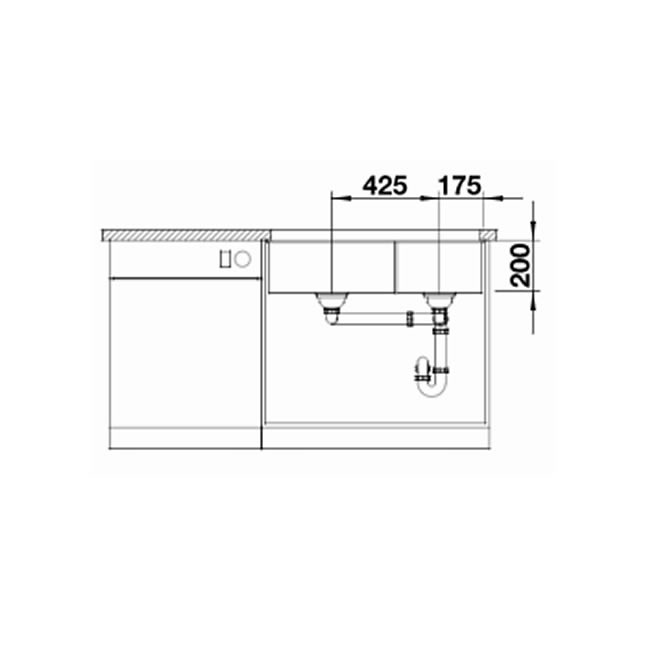 Zwarte Spoelbak Blanco SUBLINE 480/320U-525993 | Black line | Onderb ...