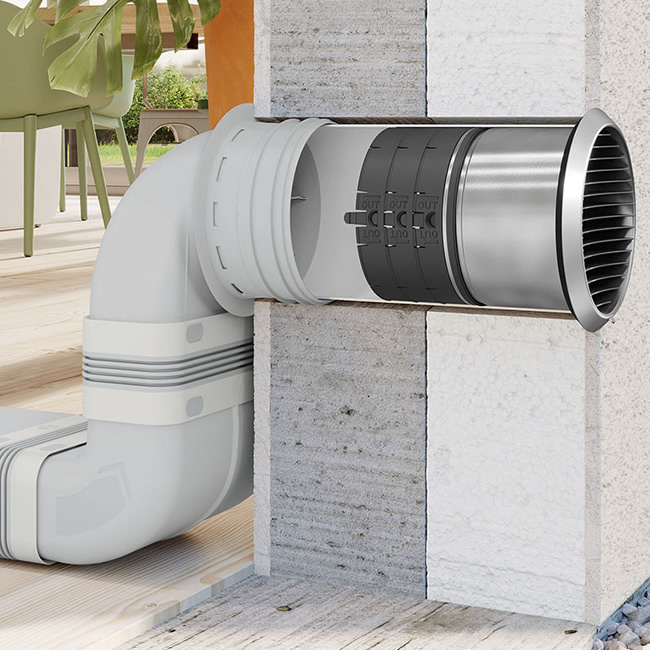 Muurdoorvoer afzuigkap 150 mm| Terugslagklep Thermobox | Compair Prime ...