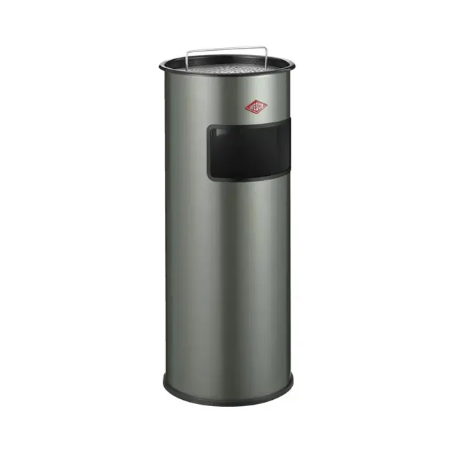 Wesco Staande Asbak en afvalbak, Nieuw Zilver 50 liter H740mm - IkShop
