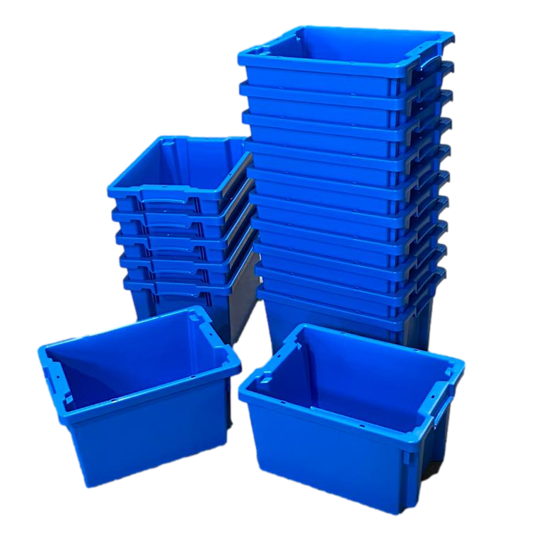 Plastic Stacking Crate 40x30x22cm Blue Nestable | SalesBridges B.V.
