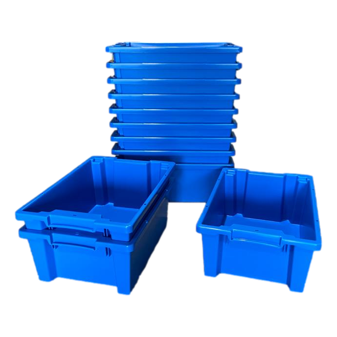 Plastic Stapelkratten 60x40x22cm Blauw Nestbaar | SalesBridges B.V.