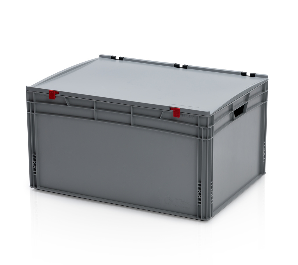 Plastics Crate 80x60x43.5 cm with Lid Open Handle Eurobox Container