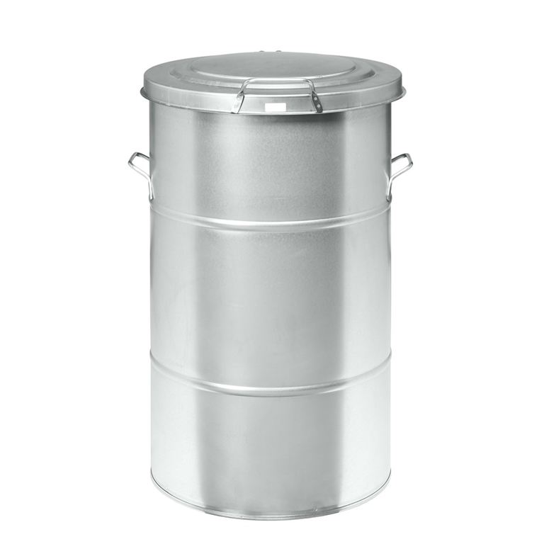 Waste bin 160Liters Round Galvanized Steel Retro design with lid