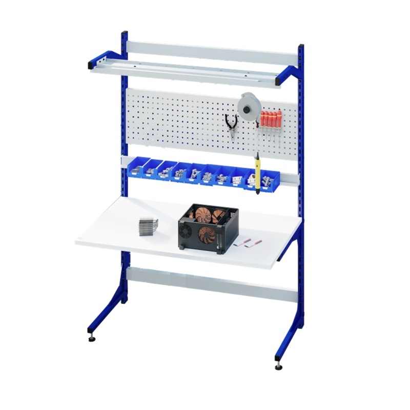 Production line workstation conveyor workbench 150 kg with worktop