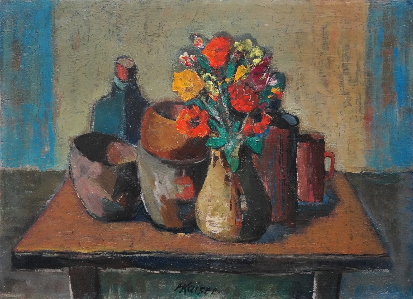 Gemälde Stillleben Nachkriegskunst um 1950 - Ölgemälde Moderne ...