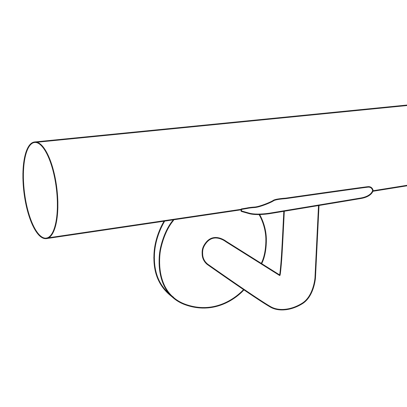 Trapleuning in iedere RAL kleur - rond smal - met dragers TYPE 3