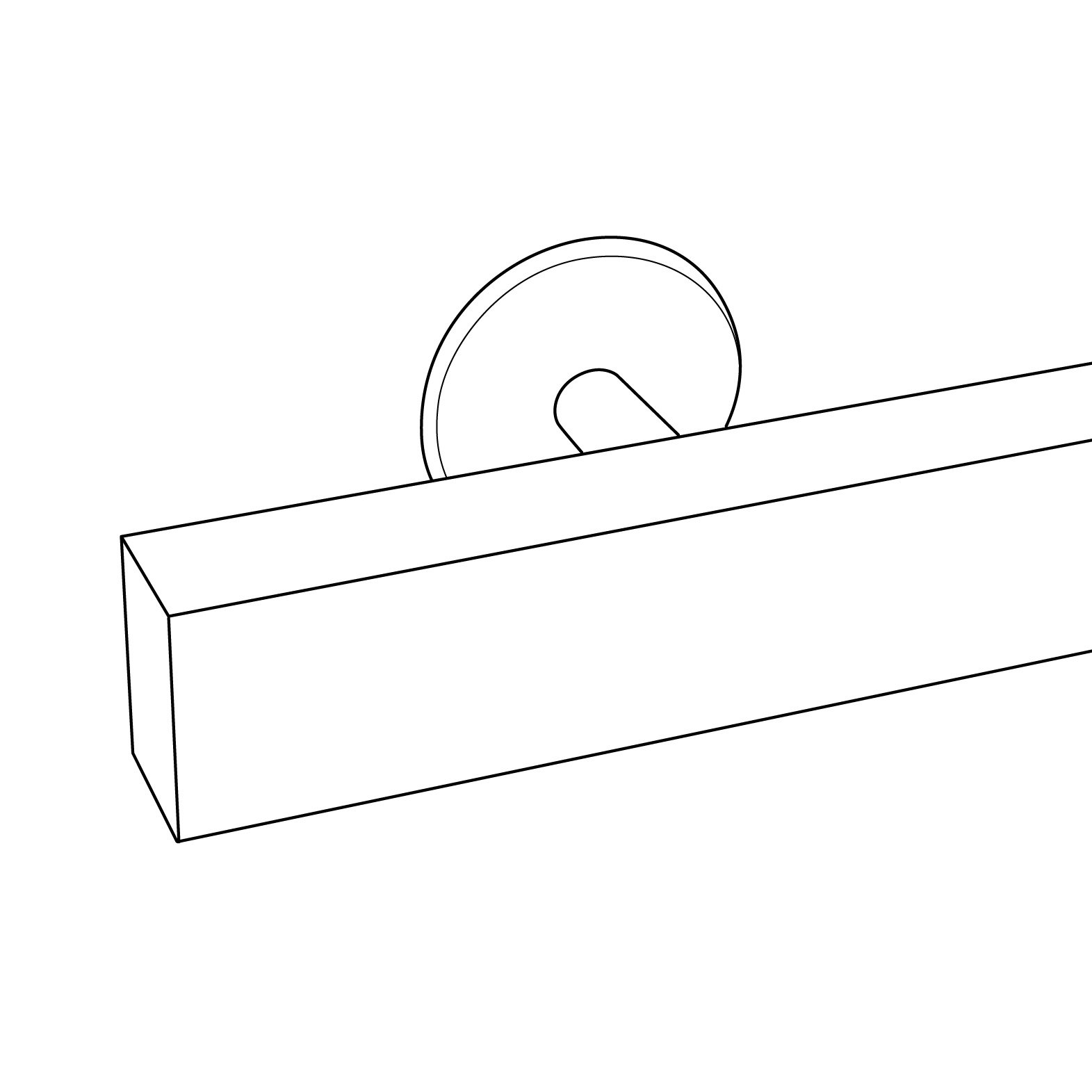 Trapleuning in iedere RAL kleur - (40x20 mm) - incl. dragers TYPE 5