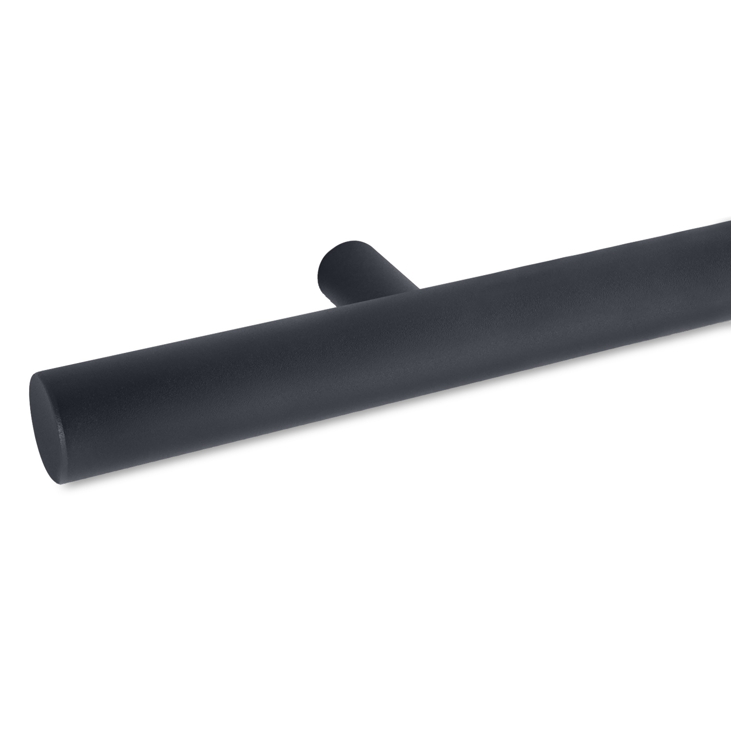 Antraciet trapleuning - rond smal - incl. dragers TYPE 14 - Op maat!
