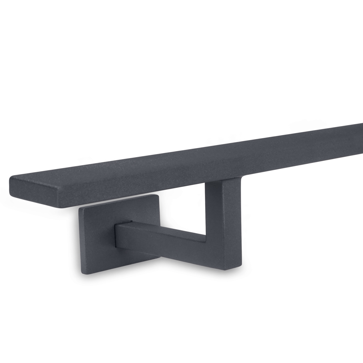 Antraciet trapleuning - rechthoekig (40x10 mm) - incl. dragers TYPE 11