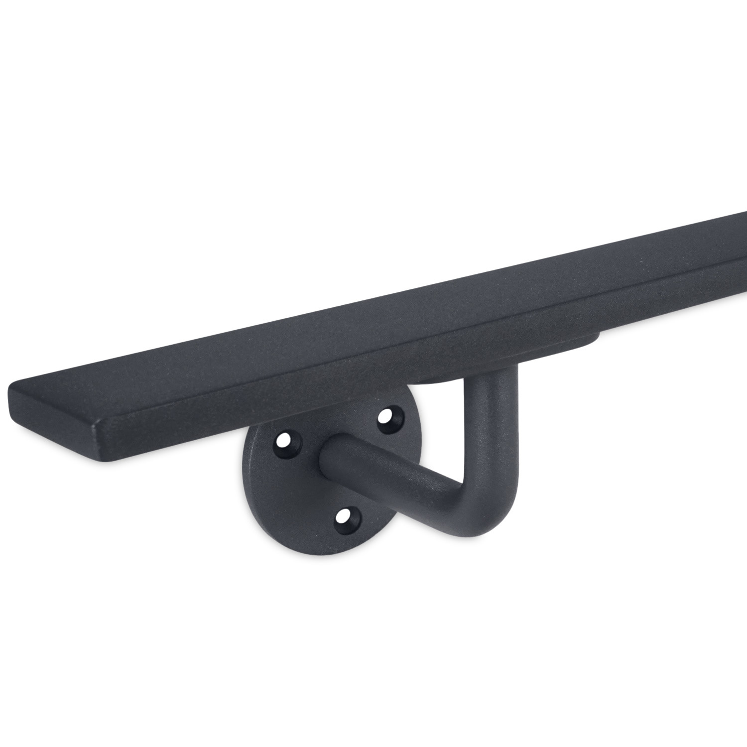 Antraciet trapleuning voor buiten - (40x10 mm) - incl. dragers TYPE 1