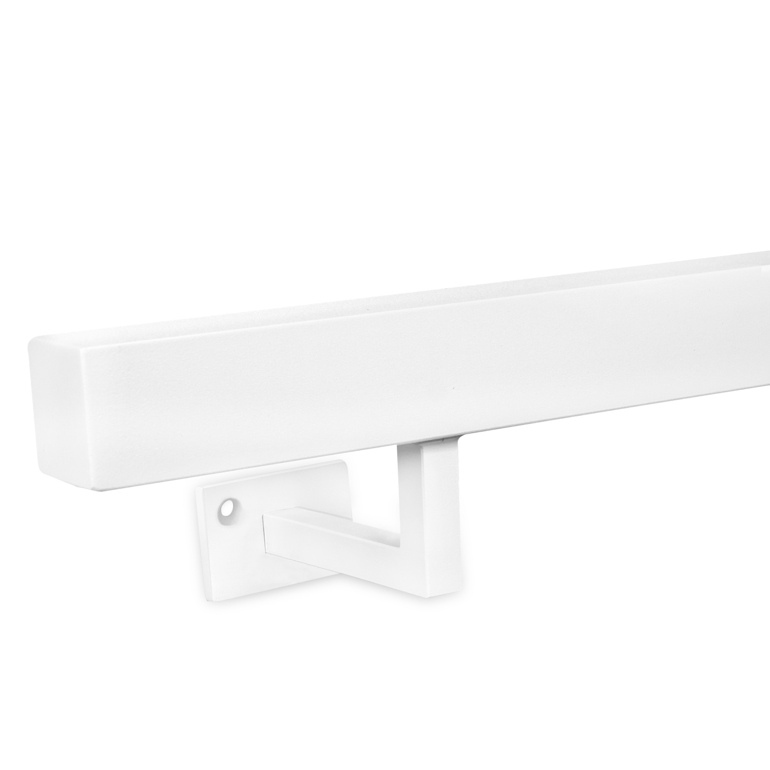 Witte trapleuning - vierkant (40x40 mm) - incl. dragers TYPE 10 ...