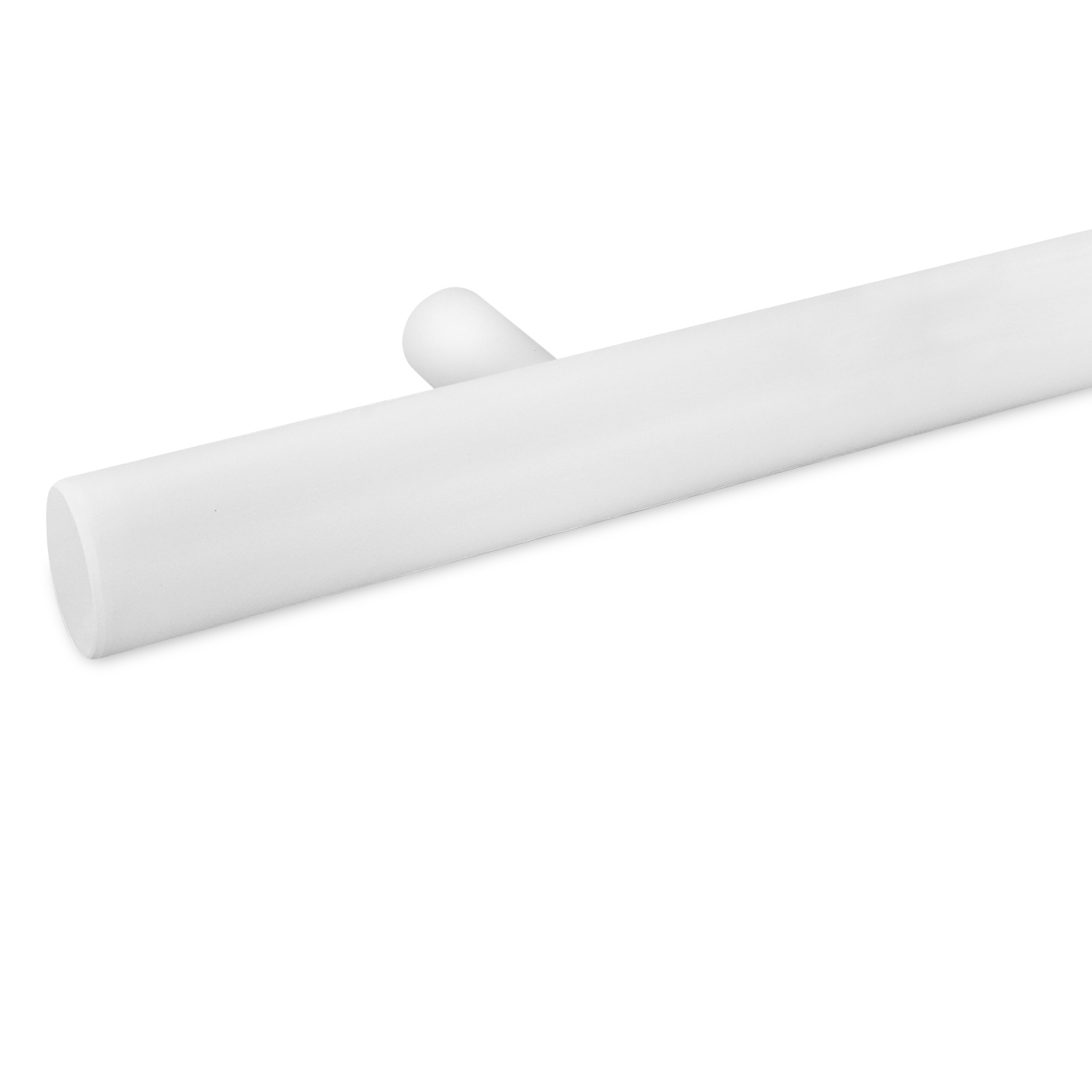 Witte trapleuning - rond smal - met dragers TYPE 14- Snel bezorgd!