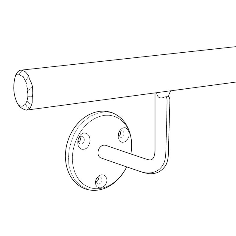 Smeedijzeren trapleuning in iedere RAL kleur - rond - dragers TYPE 1