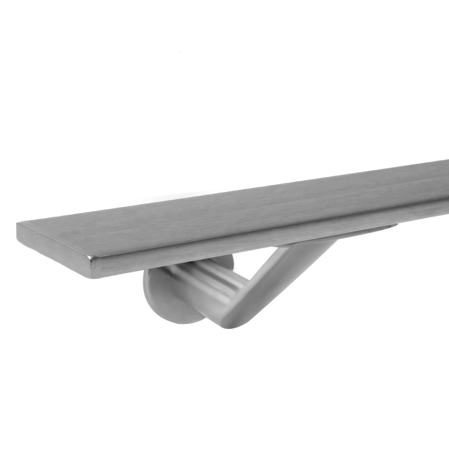 Inox trapleuning - rechthoekig (50x10 mm) - incl. dragers TYPE 7 LUXE