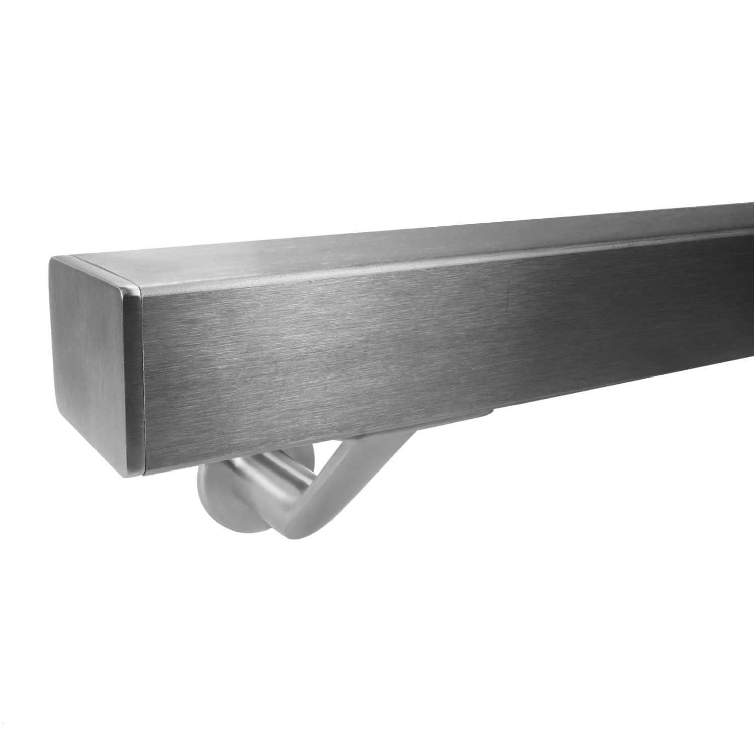 Inox trapleuning - vierkant (40x40 mm) - incl. dragers TYPE 7 LUXE