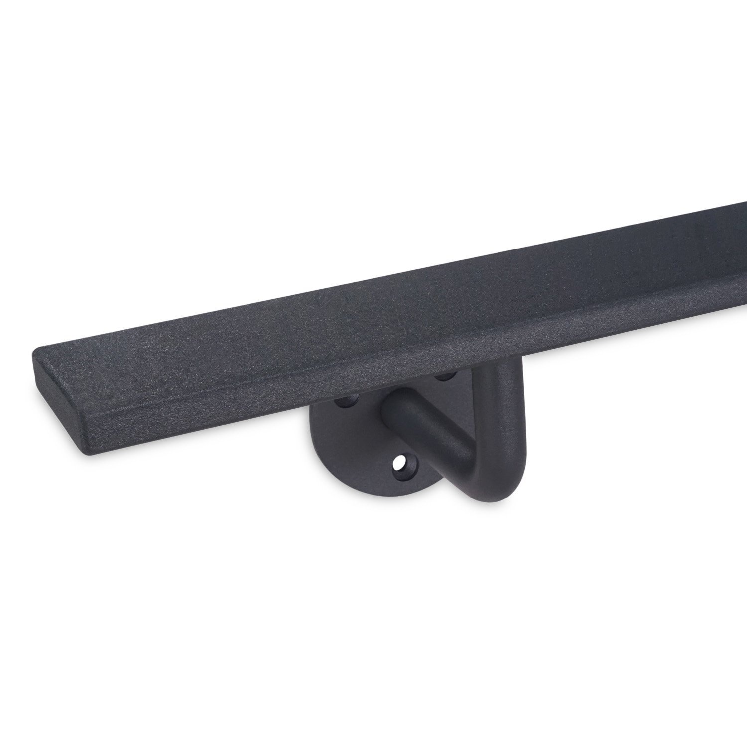 Antraciet trapleuning - rechthoekig (50x10 mm) + dragers TYPE 1