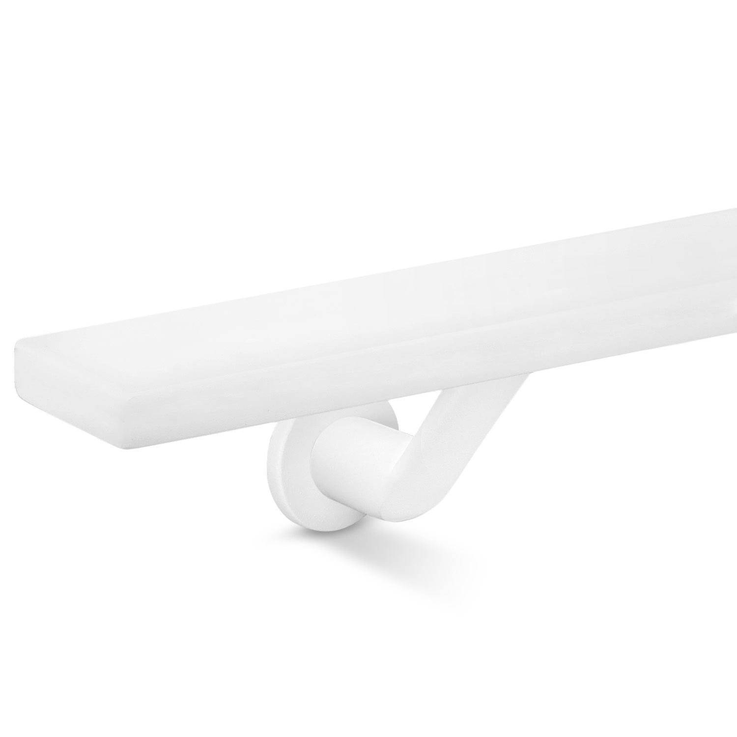 Witte trapleuning - rechthoekig (50x20 mm) + dragers TYPE 7 LUXE