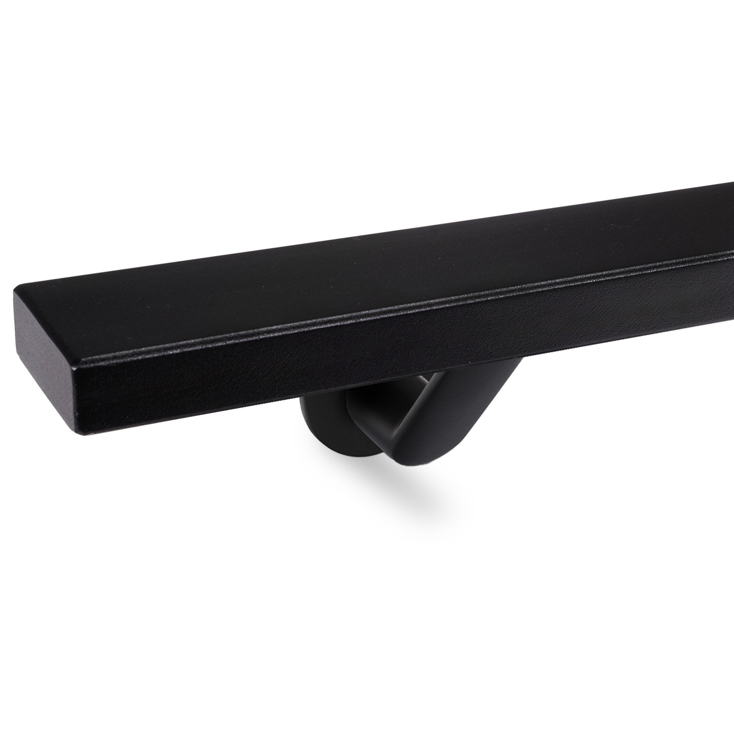 Zwarte trapleuning - rechthoekig (50x20 mm) + dragers TYPE 7 LUXE