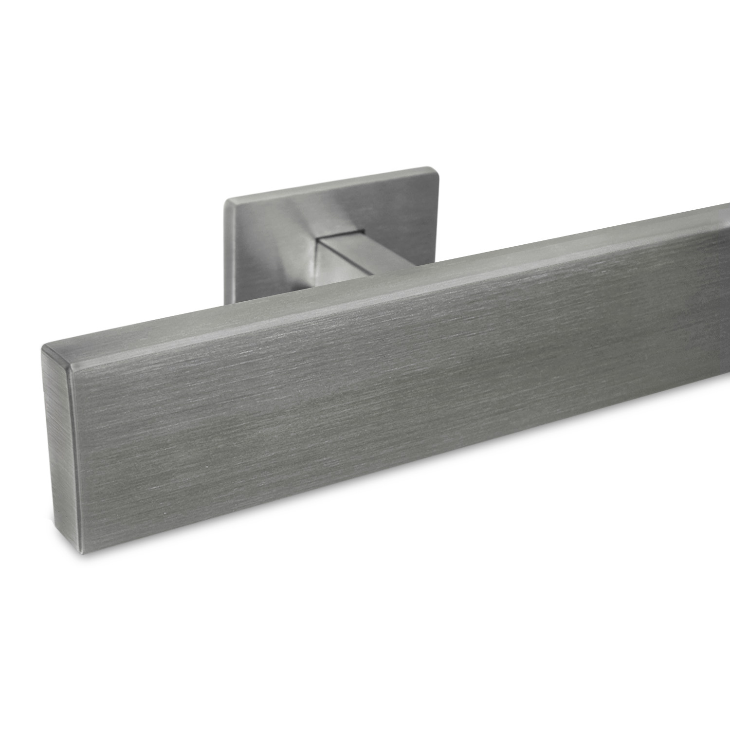 Inox trapleuning - rechthoekig (50x10 mm) - incl. dragers TYPE 16
